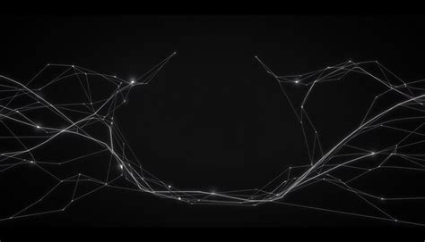 Premium Photo Abstract White Lines And Dots On A Black Background Forming A Weblike Pattern