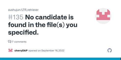no candidate is found in the file s you specified · issue 135