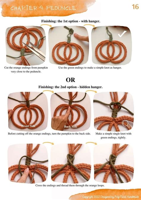 Macrame Pumpkin Pattern Pdf Tutorial Easy Halloween Diy Digital English