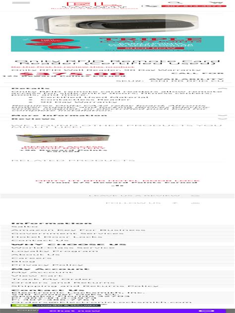 Onity Rfid Remote Card Reader Certified Used Pdf