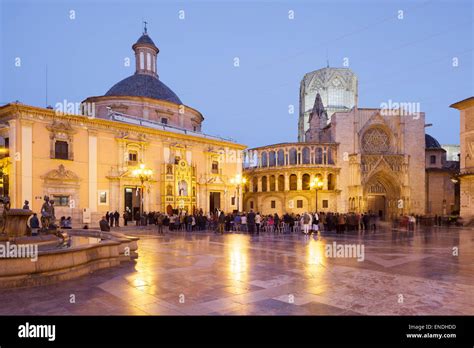 Plaza De La Virgen With The Cathedral And The Basilica De Virgen De Los