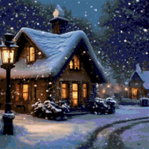 Схема вышивки «Зимний вечер №2800062 Вышивка крестом