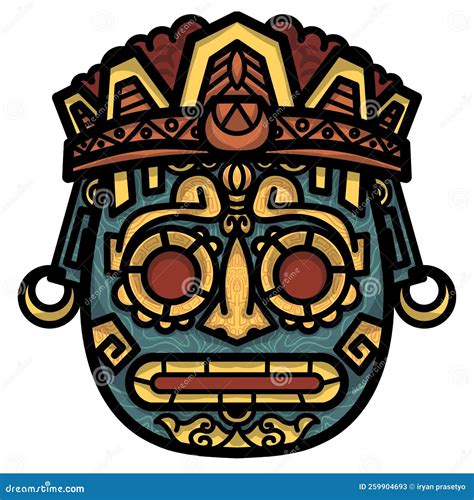 Traditional Mask With Texture For Ornament Stock Illustration