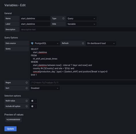 Templating Support Time Field Values In Unix Epochs · Issue 36404 · Grafanagrafana · Github