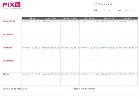 Tabella Settimanale Pdf