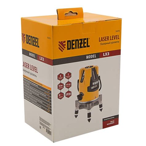 Купить Уровень лазерный Lx3 4 вертикальных 1 горизонтальная плоскости резьба 5 8 Denzel по