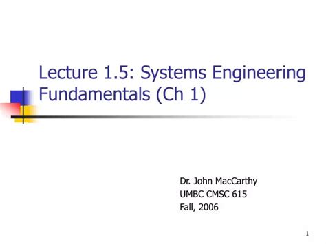 Ppt Lecture 1 5 Systems Engineering Fundamentals Ch 1 Powerpoint Presentation Id 6695512