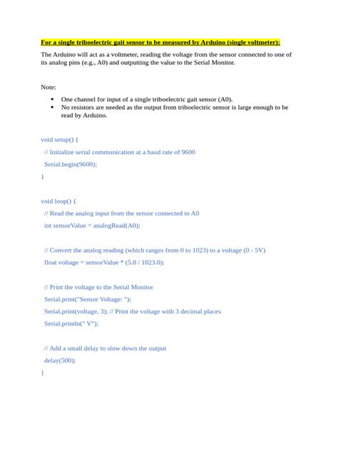 Arduino Coding For Triboelectric Gait Sensors Pdf