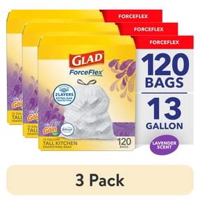 Glad Forceflex 13 Gal Garbage Bags Leakguard 40 Count Fresh Clean