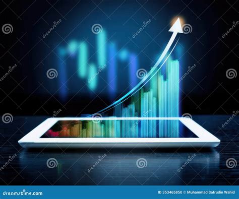 A Digital Tablet Displaying A Rising Bar Graph Symbolizing Growth And Success In Business And