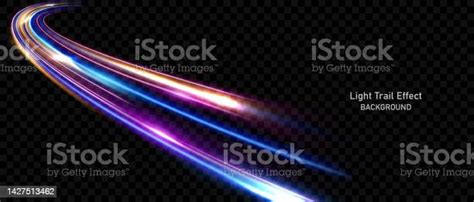 우아한 추상 라이트 라인 효과 디자인 벡터 일러스트 레이 션을 검은 배경에 적용합니다 사진 효과에 대한 스톡 벡터 아트 및 기타 이미지 사진 효과 파노라마 개념