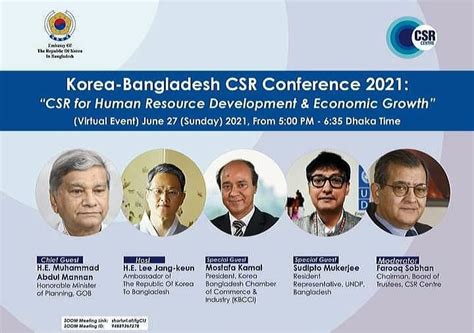 Korea-Bangladesh CSR virtual Conference on Sunday - CSR Window