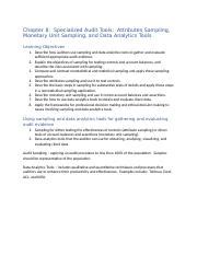 Specialized Audit Tools Sampling And Data Analytics Course Hero