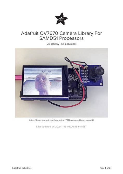 Pdf Adafruit Ov7670 Camera Library For Samd51 Processors Dokumentips