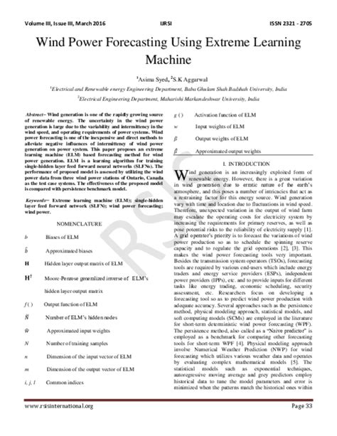 Pdf Wind Power Forecasting Using Extreme Learning Machine