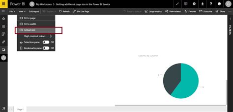 getting additional page size in the power bi servi microsoft power