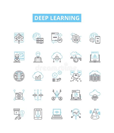 Deep Learning Vector Line Icons Set Deep Learning Neural Networks