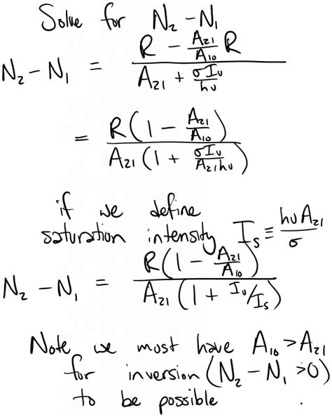 Calculating Inversion And Threshold Pump 4 Level Scheme Benjamin Klein