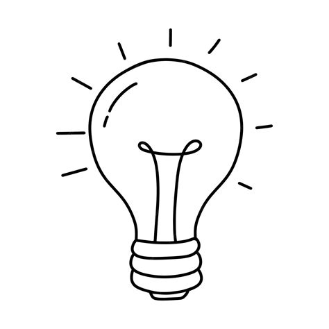 Premium Vector Light Bulb Outline Icon Doodle Vector Illustration Lighting Electric Lamp