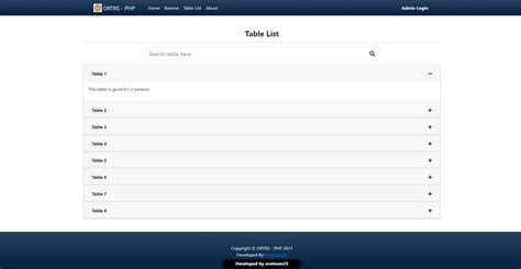 Online Restaurant Table Reservation System In Phpoop Free Source Code