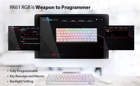 Official ROYAL KLUDGE RK61 2 4Ghz Dongle Bluetooth Wired 60 Mechanical Keyboard 61 Keys RGB