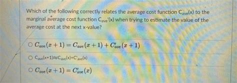 solved which of the following correctly relates the average