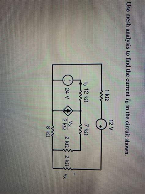 Solved Use Mesh Analysis To Find The Current Io In The Chegg