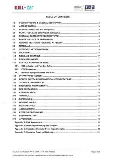 Chilled Water Method Statement For Installation Pdf