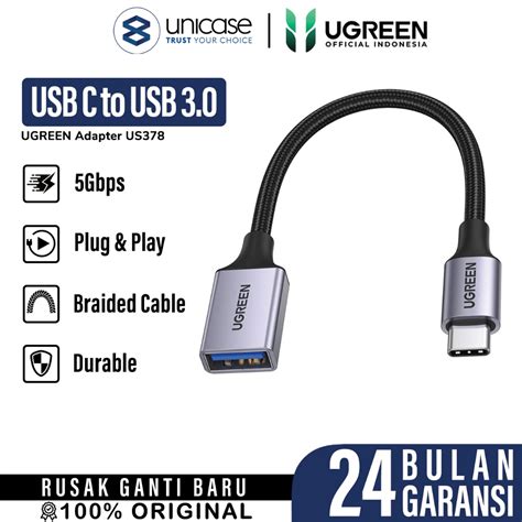 Jual Cable Adapter OTG USB A USB C UGREEN Adapter Kabel Nylon Braided Shopee Indonesia