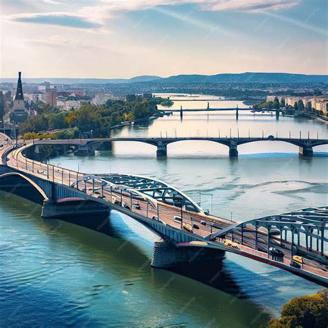 Premium Ai Image Bridges On Danube River In Vienna