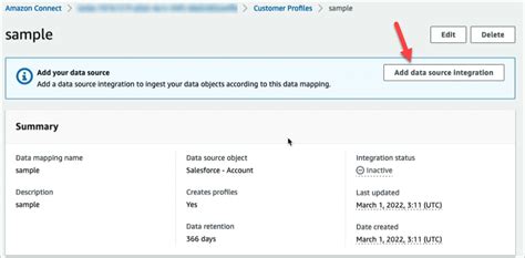 Create An Object Type Mapping In Amazon Connect Customer Profiles Amazon Connect