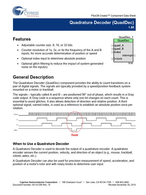 infineon quadrature decoder quaddec component quaddec v1 50 software