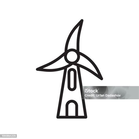 풍차 아이콘 벡터 기호와 기호 흰색 배경 풍차 로고 개념 개요 기호 선형 부호 개요 기호 선형 기호에 고립 0명에 대한 스톡 벡터 아트 및 기타 이미지 Istock