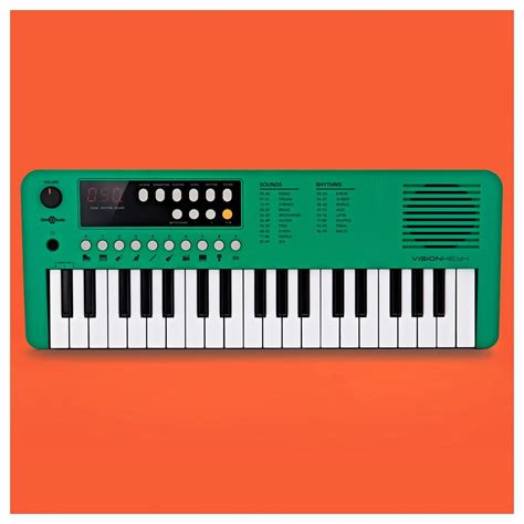 VISIONKEY 1 37 Tangenters Bærbart Minikeyboard med Hovedtelefoner Grøn Gear4music