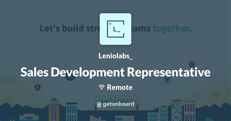 Sales Development Representative At Leniolabs Remote Work From Home