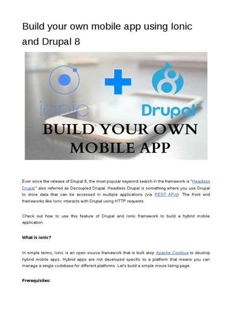 Build Your Own Mobile App Using Ionic And Drupal 8 Pdf Drupal