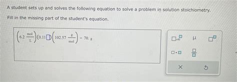 Solved A Student Sets Up And Solves The Following Equation Chegg