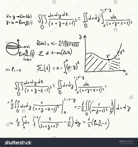 Vector Pattern Mathematical Formulas Calculations Graphs Stock Vector Royalty Free 380860462