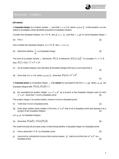 Gaussian Integers 30 Marks Gaussian Integer Is A Complex Number Pdf Numbers Integer