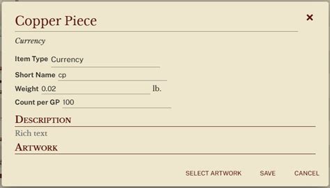 Custom Currencies — Shard Tabletop