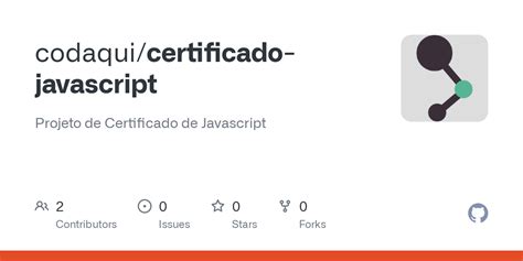 Github Codaquicertificado Javascript Projeto De Certificado De