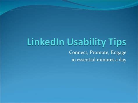linkedin usability tips ppt