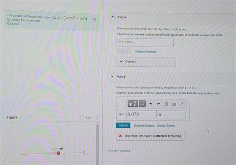 Solved Please Do Part B The Position Of The Particle Is Chegg