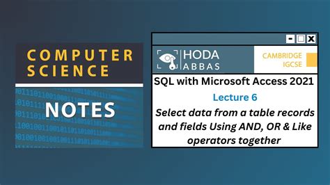 Sql Ms Access 2021l6select Data From A Table Records And Fields