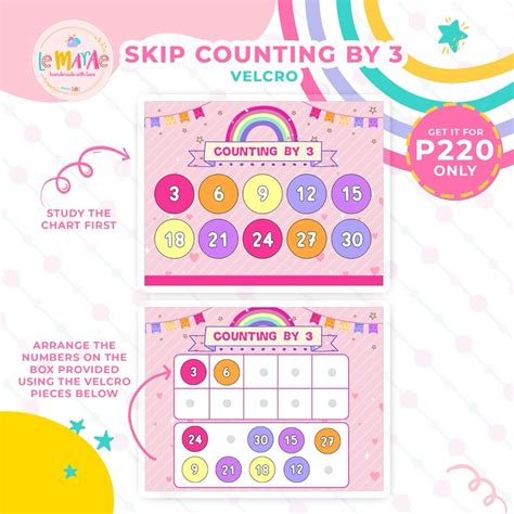 Skip Counting Busy Board Velcro Matching Laminated Educational Chart Worksheets Skip Counting By