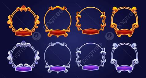ui game frames for avatar app graphic textured png and vector with