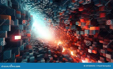 Digital Voxel Artificial Cubes Stock Illustration Illustration Of