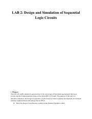 Lab CEG Pdf LAB Design And Simulation Of Sequential Logic Circuits Purpose This
