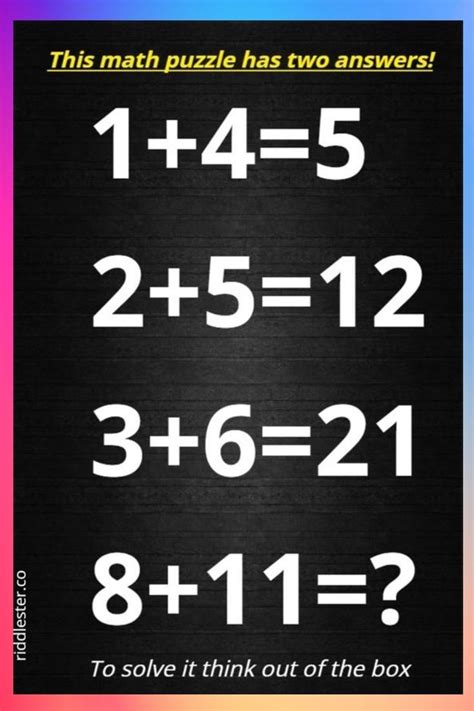Logic Math Puzzle With Two Answers Riddlester Artofit