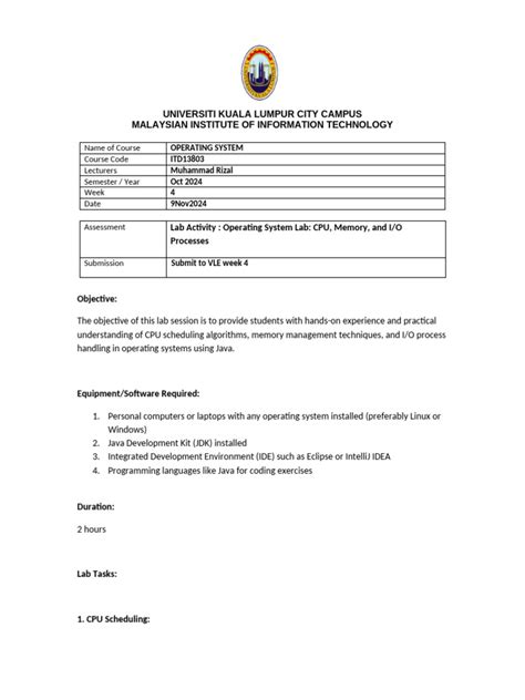 Lab 4 Itd13803 Operating System Week 4 Pdf Operating System